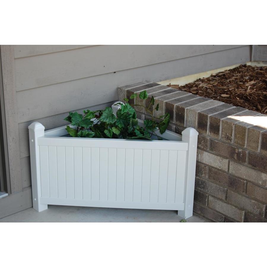 Dura-Trel 30-in W x 17-in H White PVC Vinyl Planter at Lowes.com