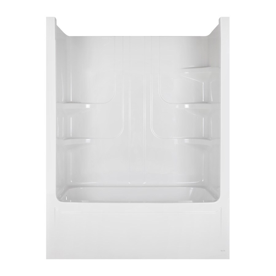 Aqua Glass 79-5/8-in H x 3-1/16-in W x 59-3/4-in L White 1-Piece Shower ...