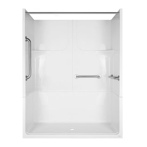 Aqua Glass 79-in H x 34-3/4-in W x 59-3/4-in L Special Care White 1 ...