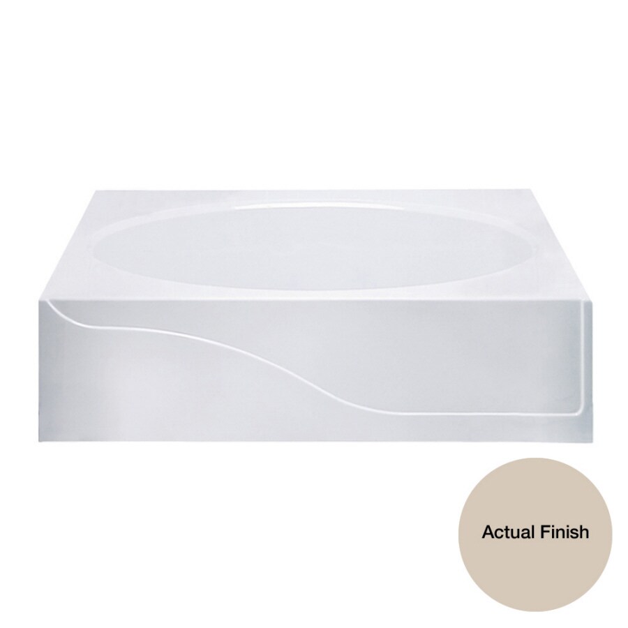 Aqua Glass Dark Bone Gelcoatfiberglass Oval In Rectangle Skirted Bathtub With Right Hand Drain