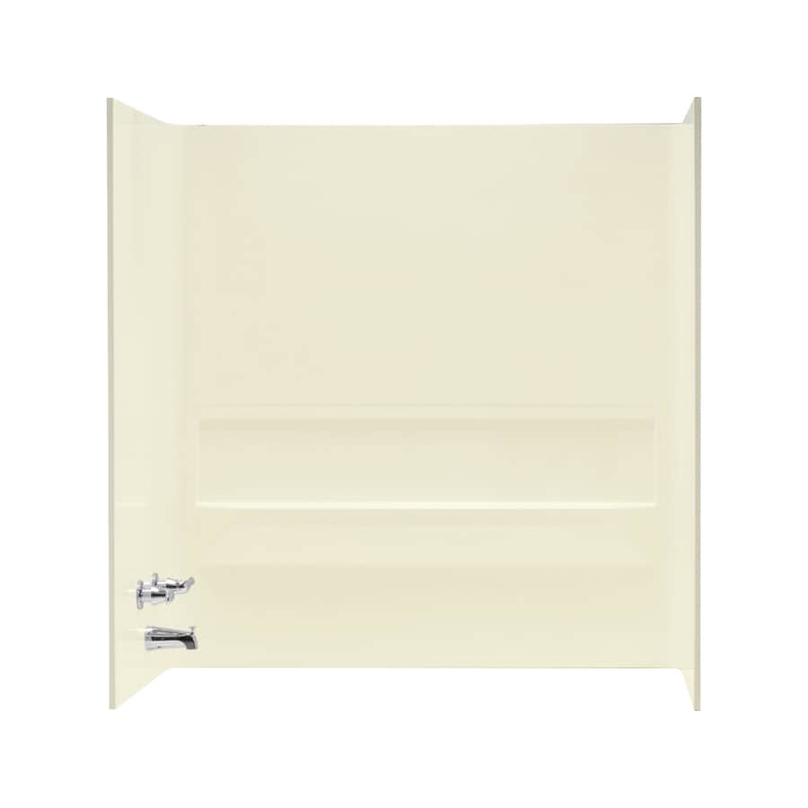 Mustee Topaz Biscuit Fiberglass Bathtub Wall Surround (Common: 30-in x ...