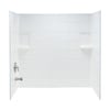 Mustee Topaz White Fiberglass Bathtub Wall Surround (Common: 30-in x 60 ...