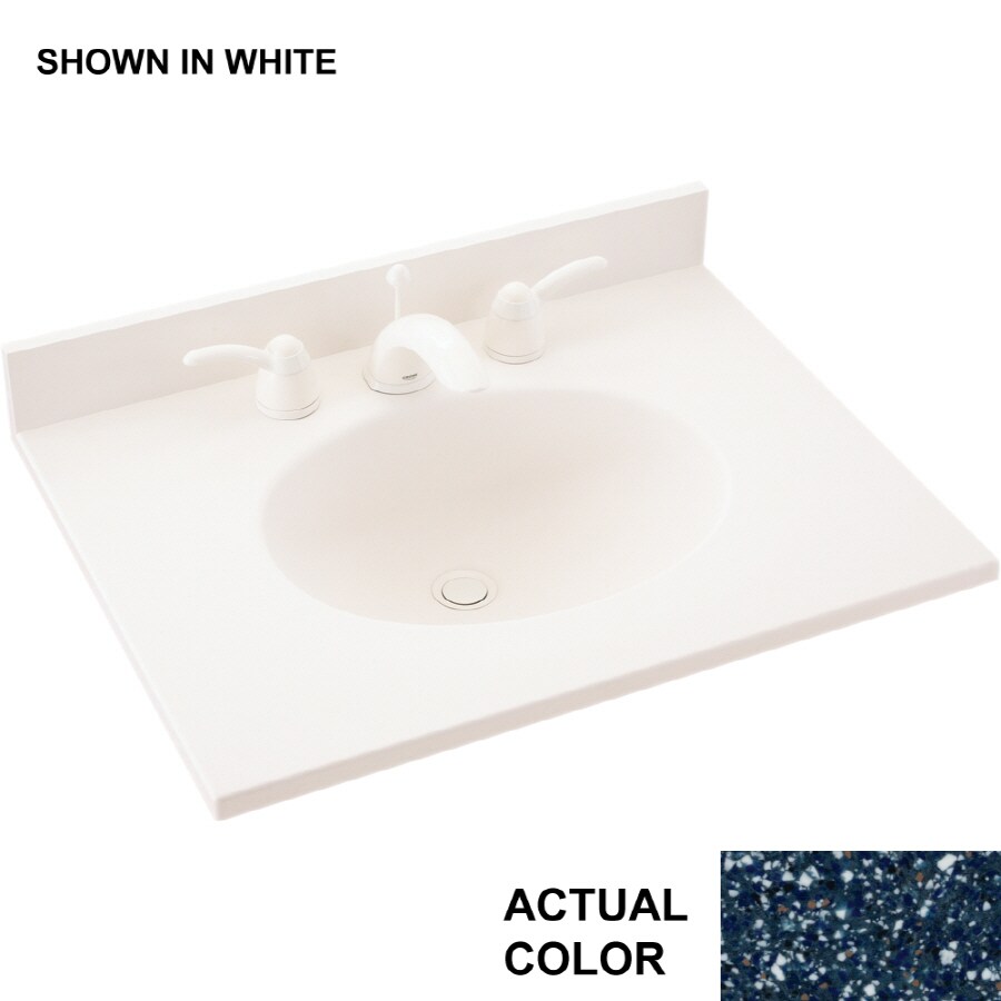 Swanstone Ellipse 25-in Wild Indigo Solid Surface Single Sink Bathroom Vanity Top at Lowes.com