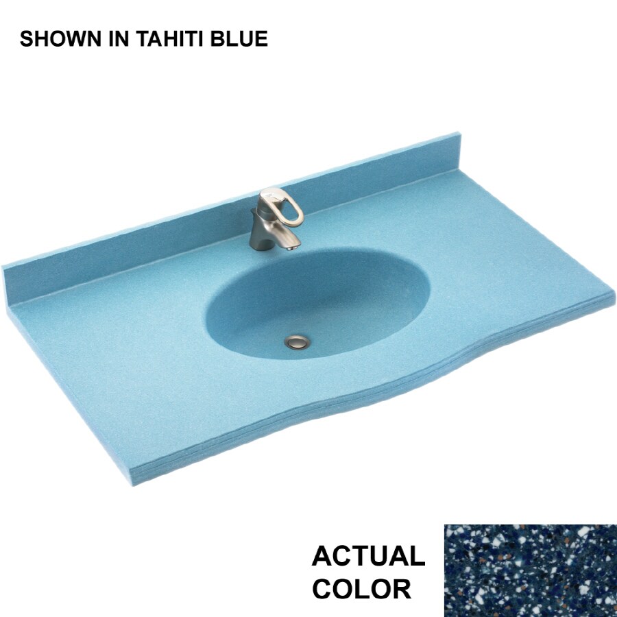 Swanstone Europa 61-in Wild Indigo Solid Surface Single Sink Bathroom Vanity Top at Lowes.com