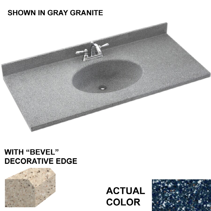 Swanstone Chesapeake 37-in Wild Indigo Solid Surface Single Sink Bathroom Vanity Top at Lowes.com