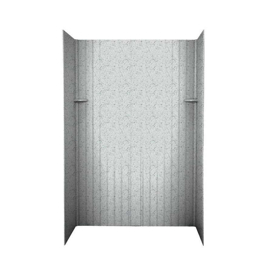 Swanstone Tahiti Gray Solid Surface Shower Wall Surround Side and Back ...
