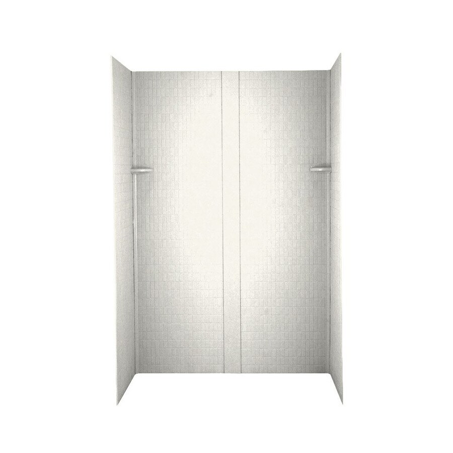 Swanstone Tahiti Ivory Solid Surface Shower Wall Surround Side and Back ...