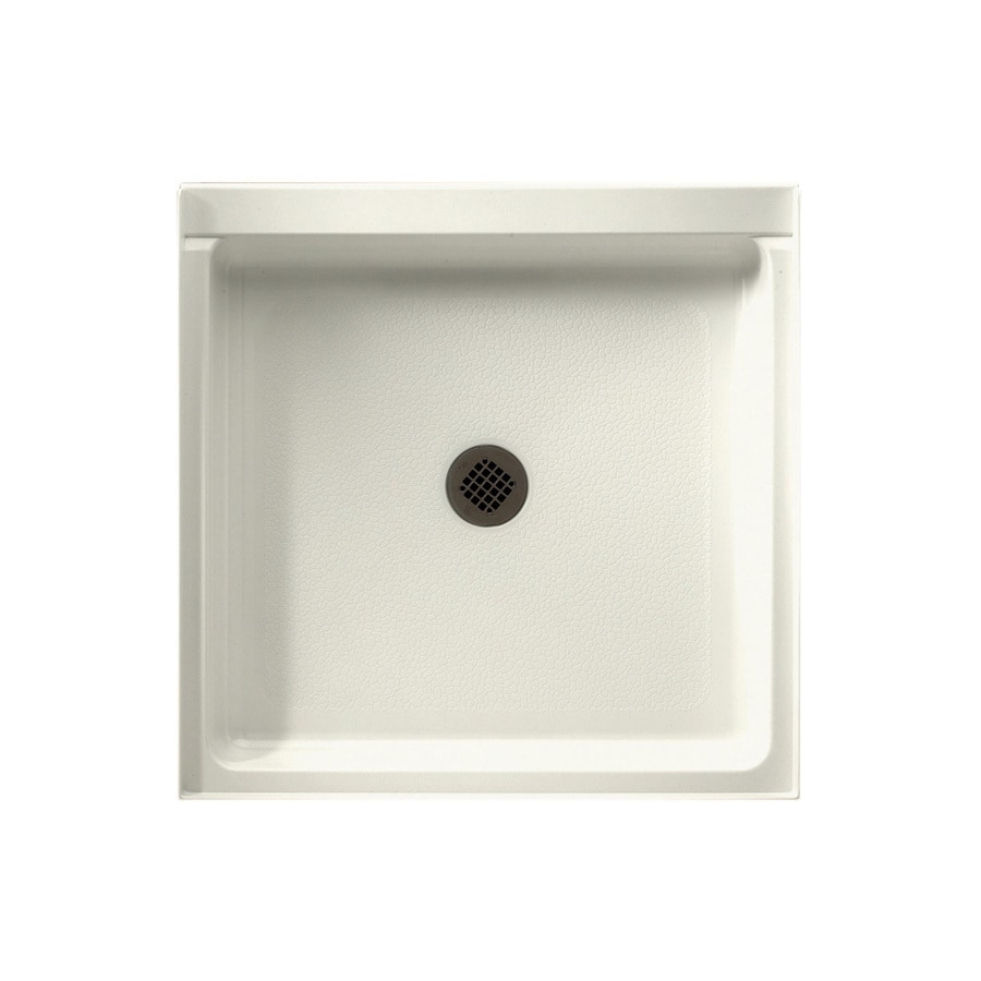 SWAN Bisque Solid Surface Shower Base 32-in W x 32-in L with Center ...