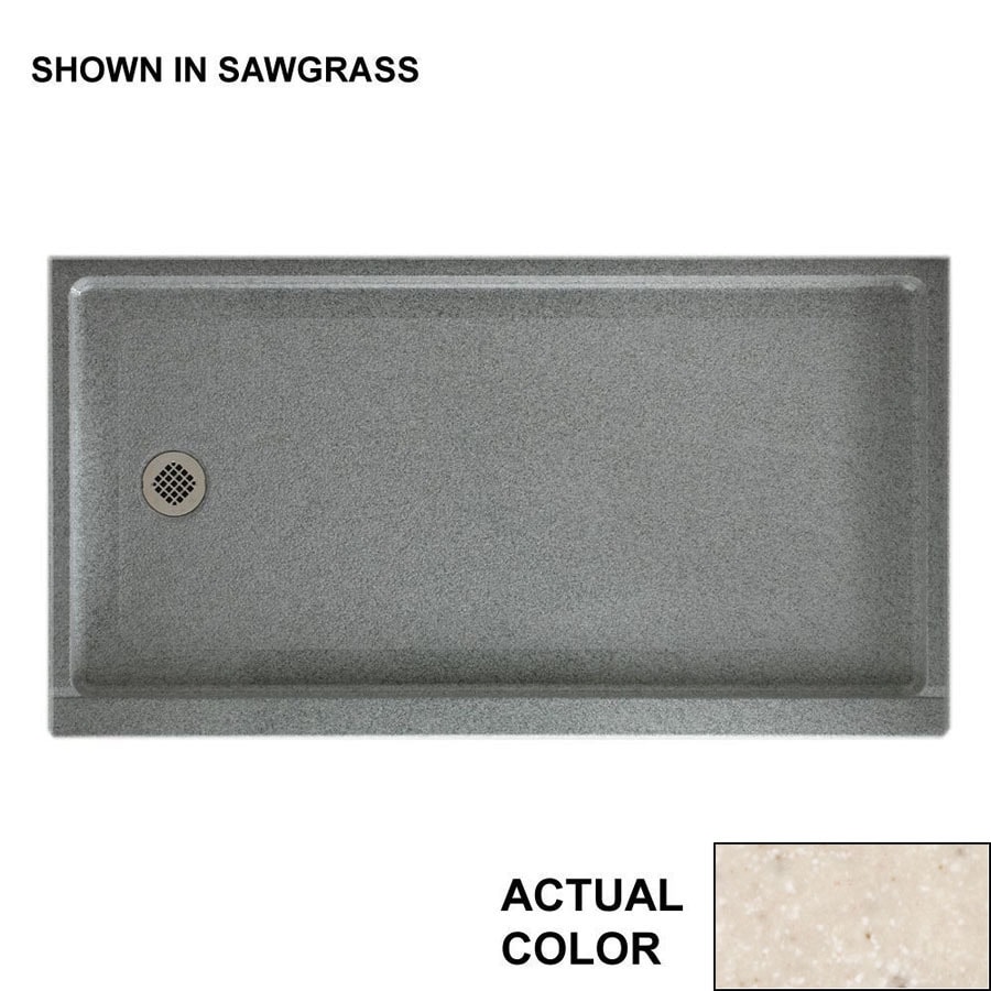 Swanstone 32-in W x 60-in L with Left Drain Shower Base (Tahiti Sand ...