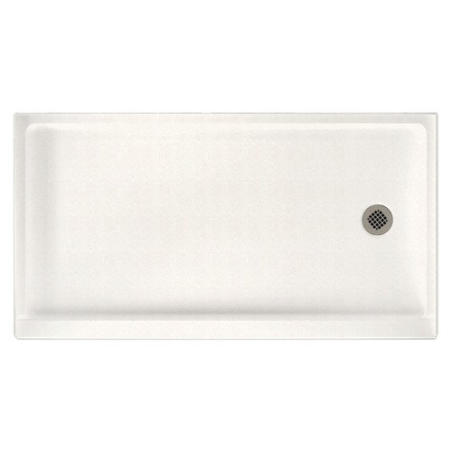 SWAN Tahiti Ivory Solid Surface Shower Base 32-in W x 60-in L with ...