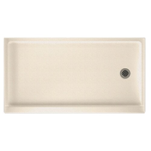 SWAN Tahiti Sand Solid Surface Shower Base 32-in W x 60-in L with Right ...
