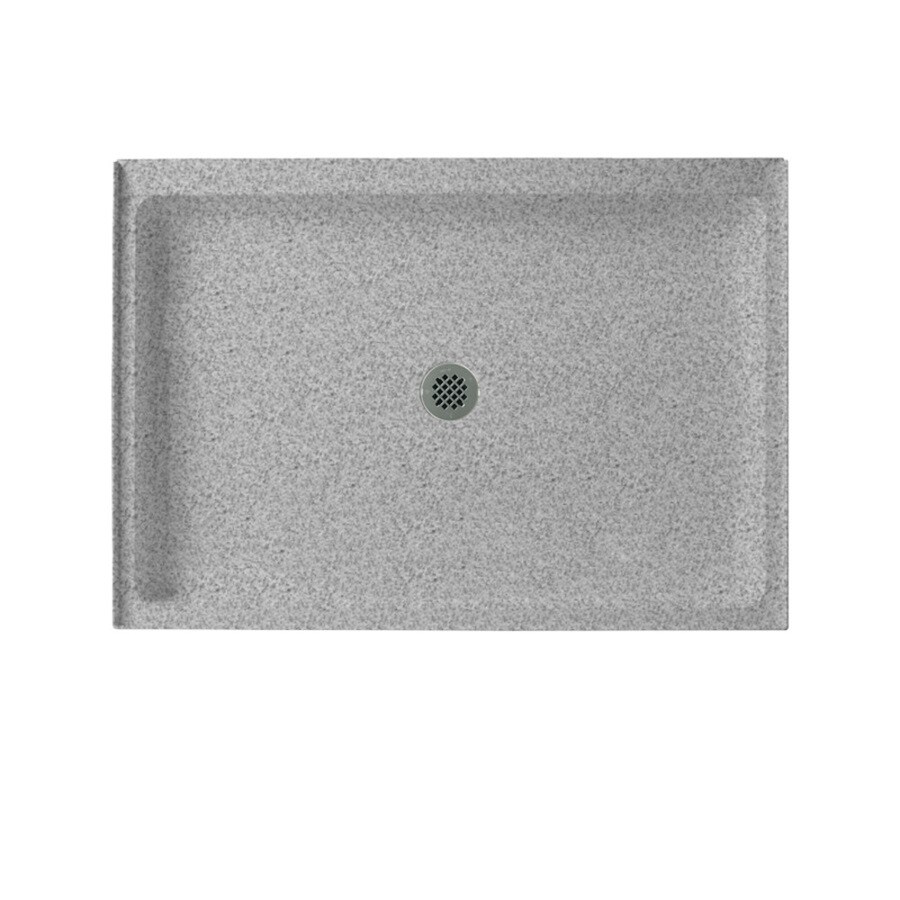 SWAN Gray Granite Solid Surface Shower Base 34-in W x 42-in L with ...