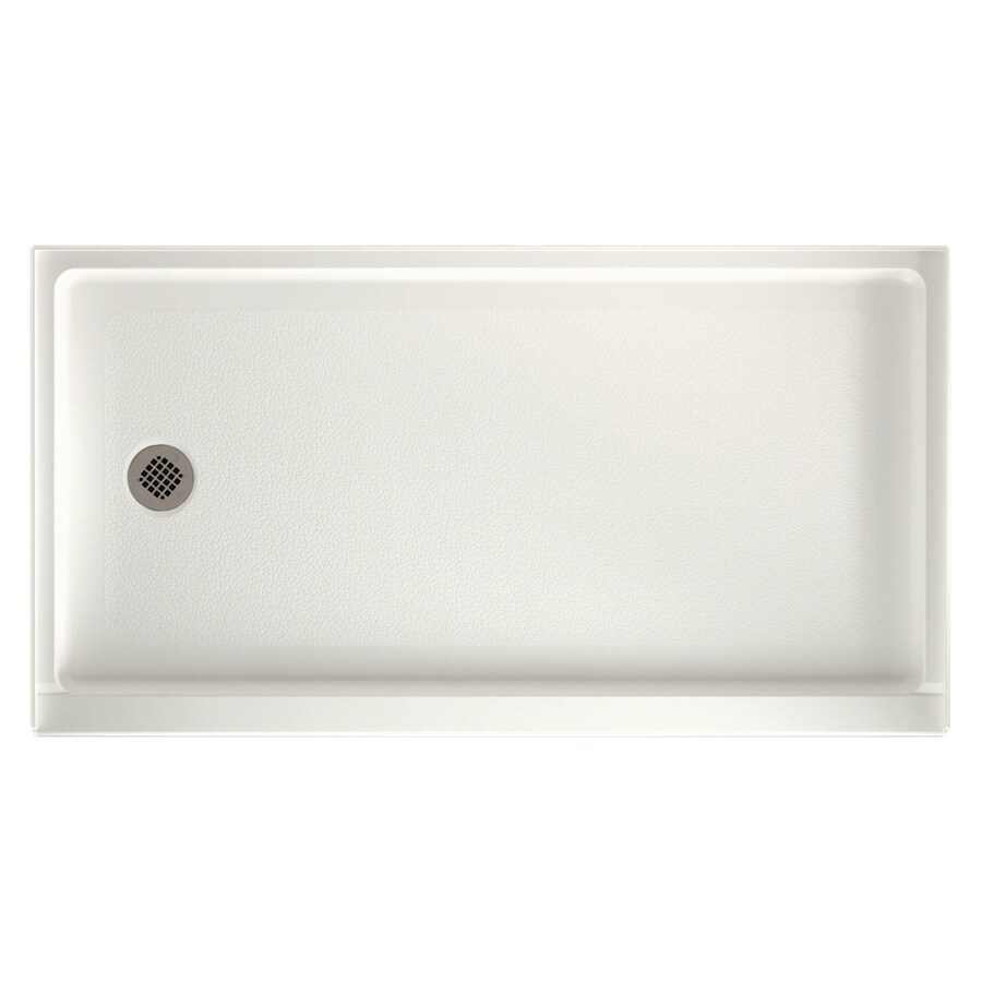 Swanstone 32-in W x 60-in L with Left Drain Shower Base (Bisque) at ...