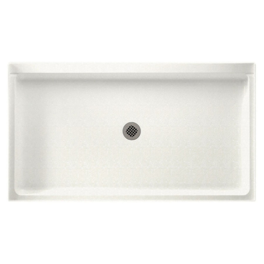 Swanstone Tahiti Ivory Fiberglass/Plastic Composite Shower Base (Drain ...