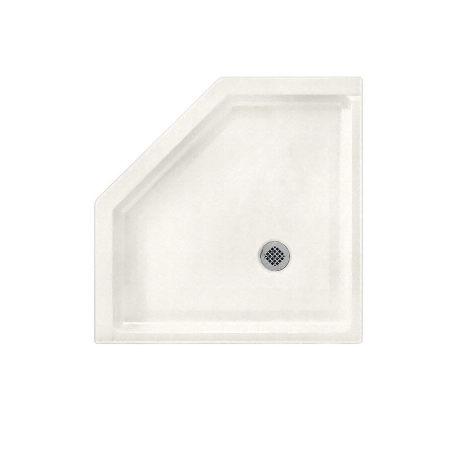 Swanstone Tahiti Ivory Fiberglass/Plastic Composite Shower Base (Drain ...