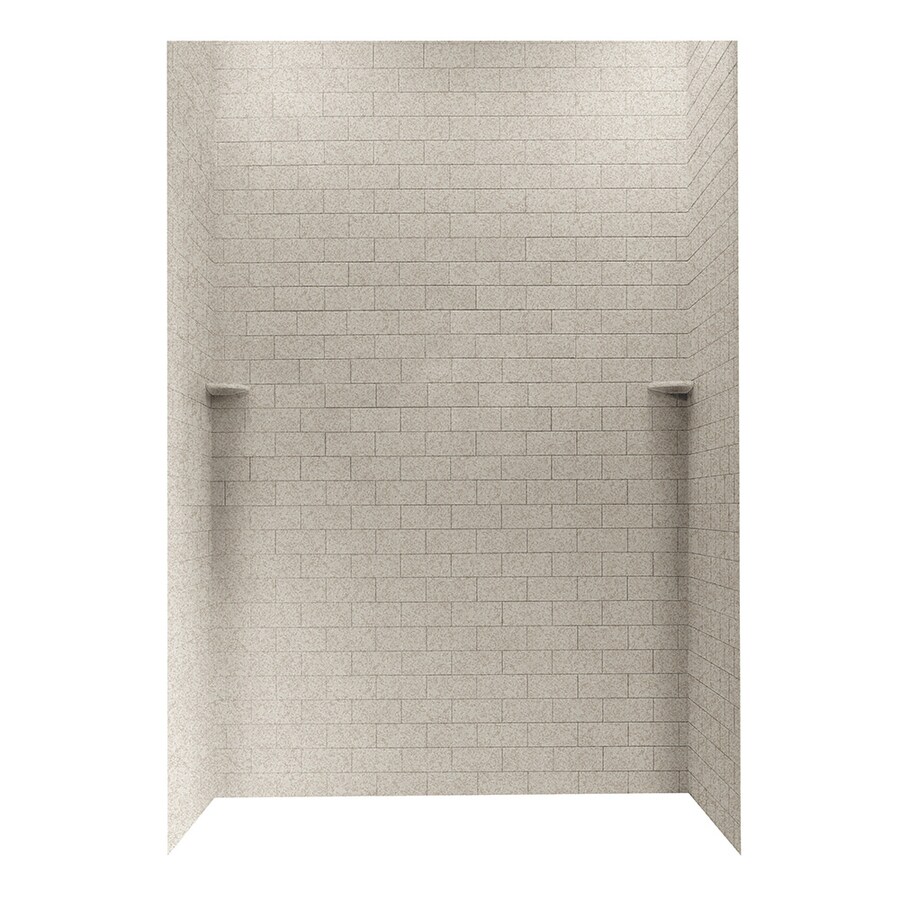 Swanstone Winter Wheat Solid Surface Shower Wall Surround Side and Back ...