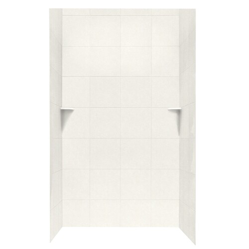 Swanstone Tahiti Ivory Solid Surface Shower Wall Surround Side and Back ...