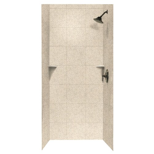 SWAN Bermuda Sand Panel Kit Shower Wall Surround (Common: 36-in x 36-in ...