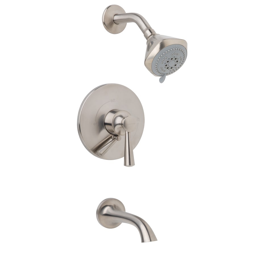 Symmons Callie Satin Nickel 1-Handle Bathtub and Shower Faucet with ...