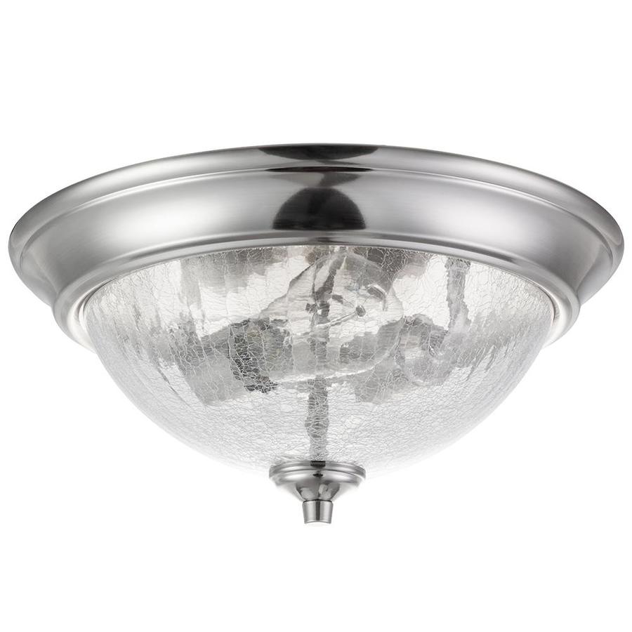 Allen + roth 13-in Brushed Nickel Traditional Incandescent Flush Mount ...