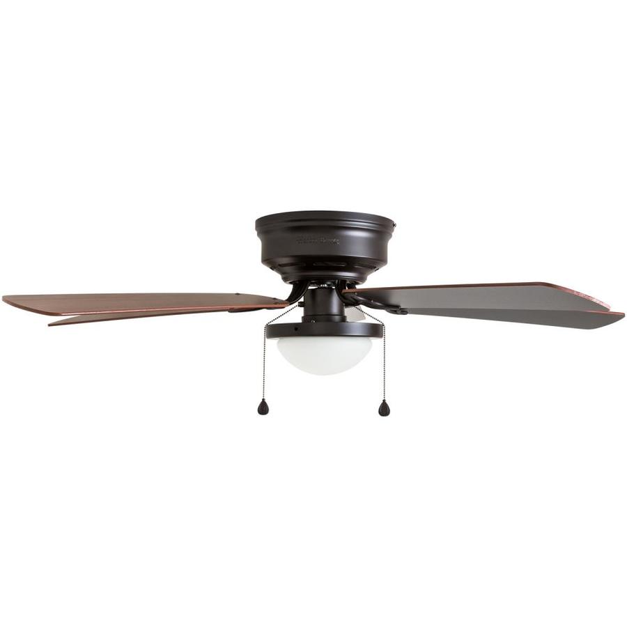 Harbor Breeze Armitage 52-in Bronze LED Indoor Flush Mount Ceiling Fan ...