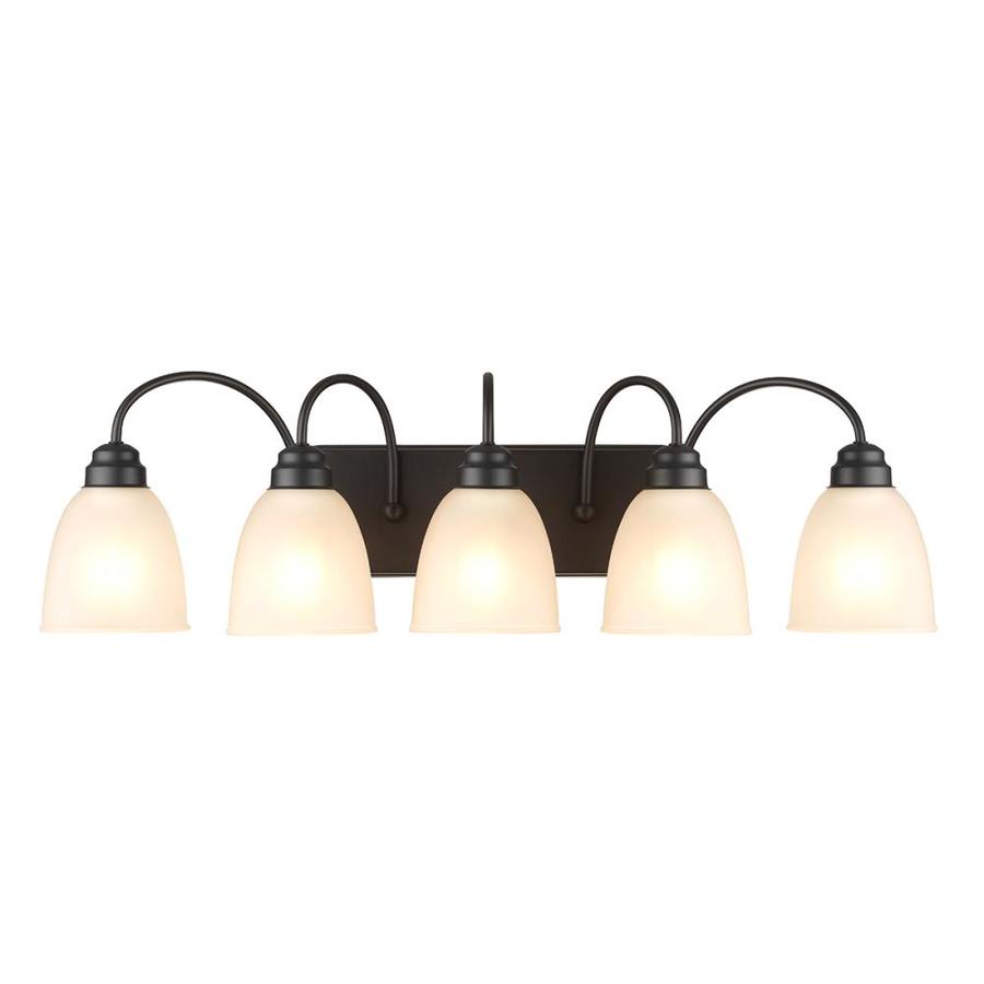 Project Source Wynfield 5-Light Black Traditional Vanity Light Bar in ...