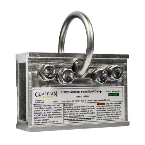 Guardian Fall Protection 2-Way Standing Seam Roof Clamp in the Safety ...