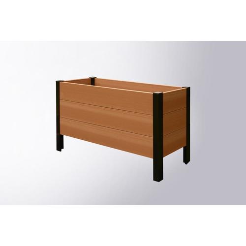 New England Arbors 48-in W x 24-in H Cedar PVC Vinyl Raised Planter Box ...