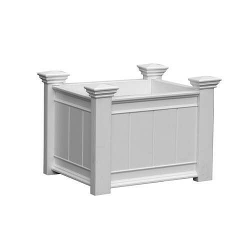 New England Arbors 27-in W x 22-in H White PVC Vinyl Planter in the ...