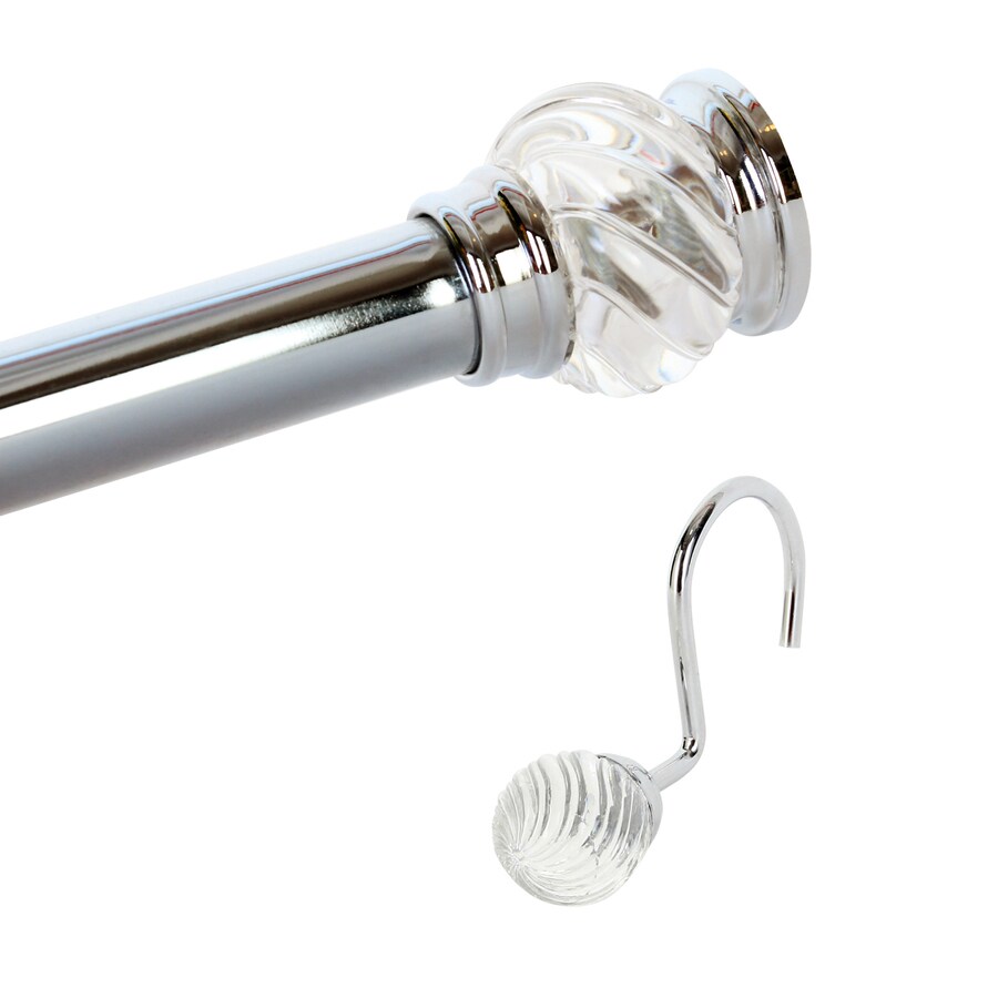 Elegant Home Fashions Elegant to 72-in Clear Shower Curtain Rod at ...