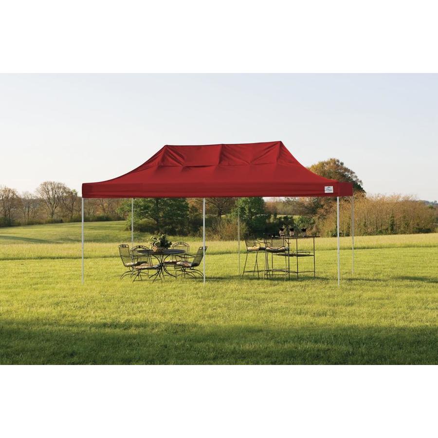 ShelterLogic 10-ft W x 20-ft L Rectangle Red Steel Pop-up Canopy in the ...
