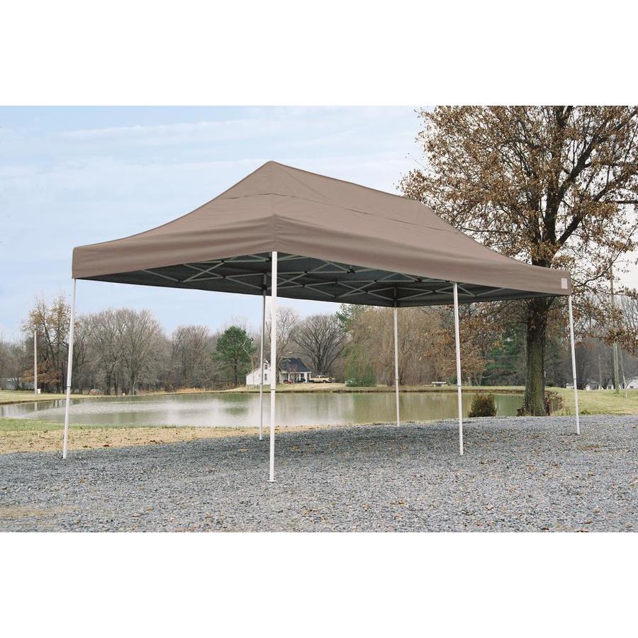 ShelterLogic 10-ft W x 20-ft L Rectangle Tan Steel Pop-Up Canopy at ...