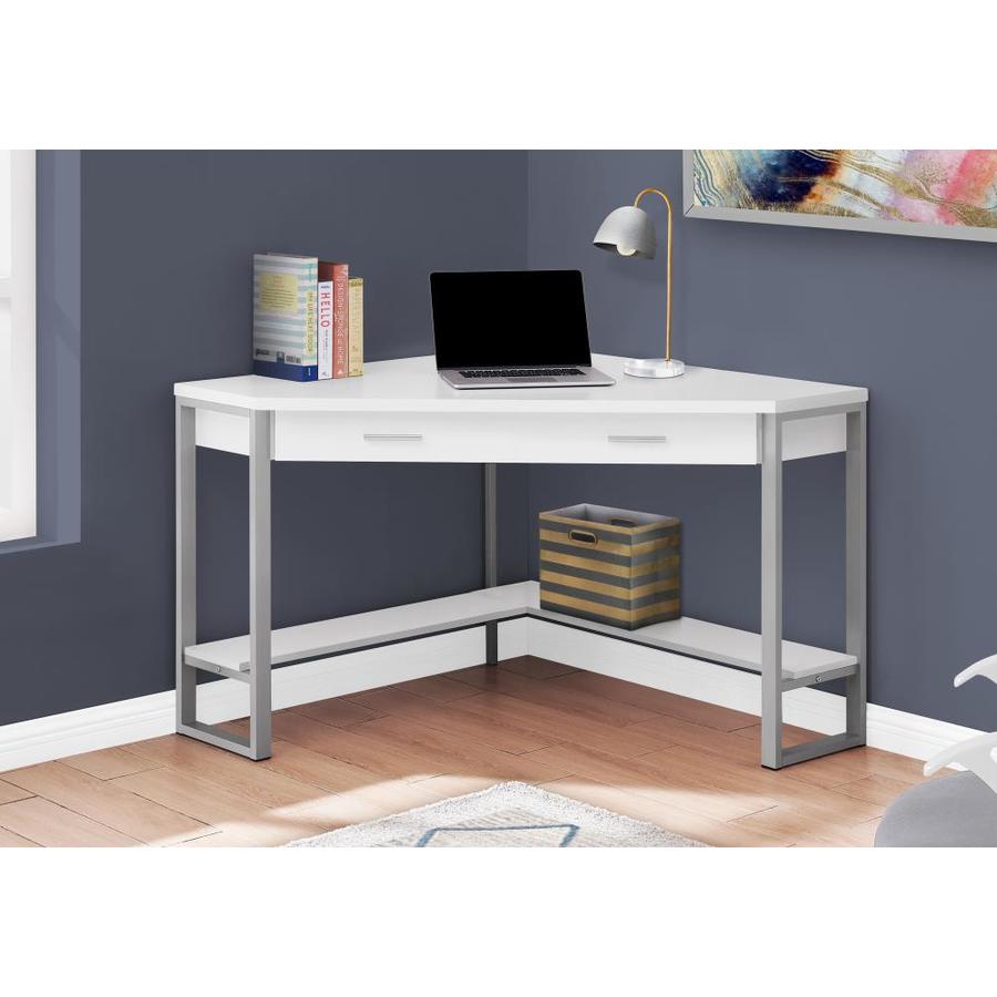 Monarch Specialties 42-in White Modern/Contemporary Corner Desk in the ...