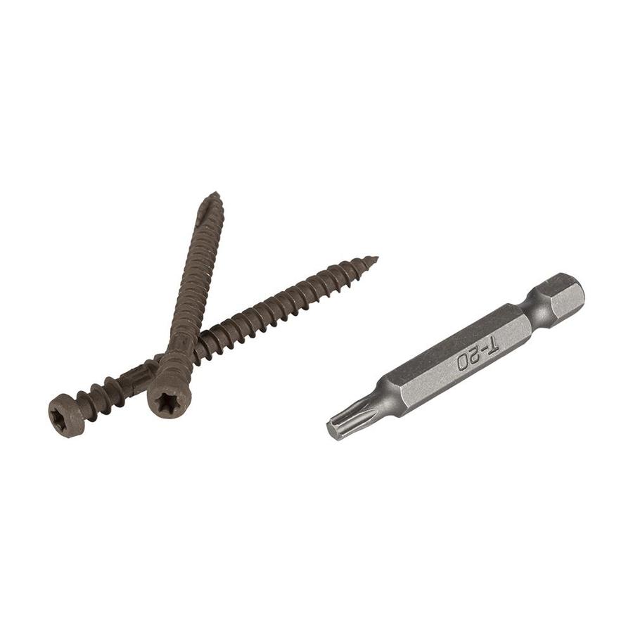 TimberTech TOPLoc 100 Sq. Ft. Pack Walnut (350 Screws, 1 bit) in the ...