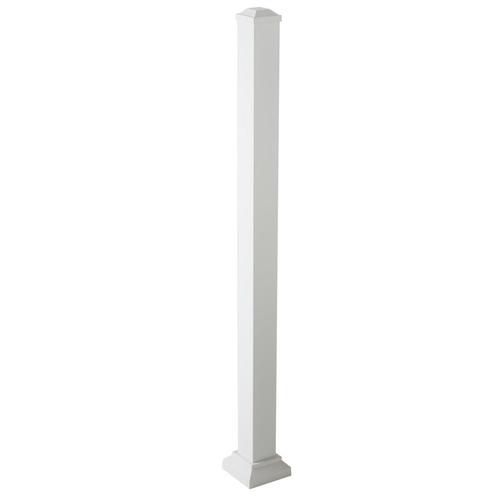 TimberTech 3-in x 3-in x 4-ft Impression Rail Express White Aluminum ...