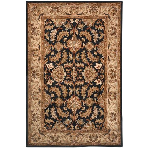 Safavieh Heritage Kashan 5 x 8 Black/Beige Indoor Floral/Botanical ...