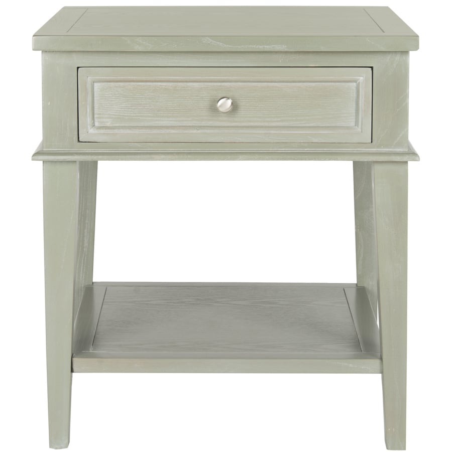 Safavieh American Home 16.1-in W x 36-in H Ash Grey Wood End Table at ...