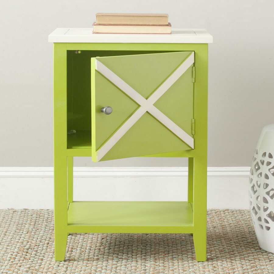 Safavieh Sherrilyn Lime Green Wood End Table with Storage in the End ...