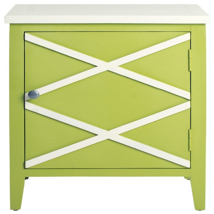 Safavieh Sherrilyn Lime Green Wood End Table with Storage in the End ...