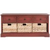 Safavieh Damien Coastal Red Storage Bench at Lowes.com