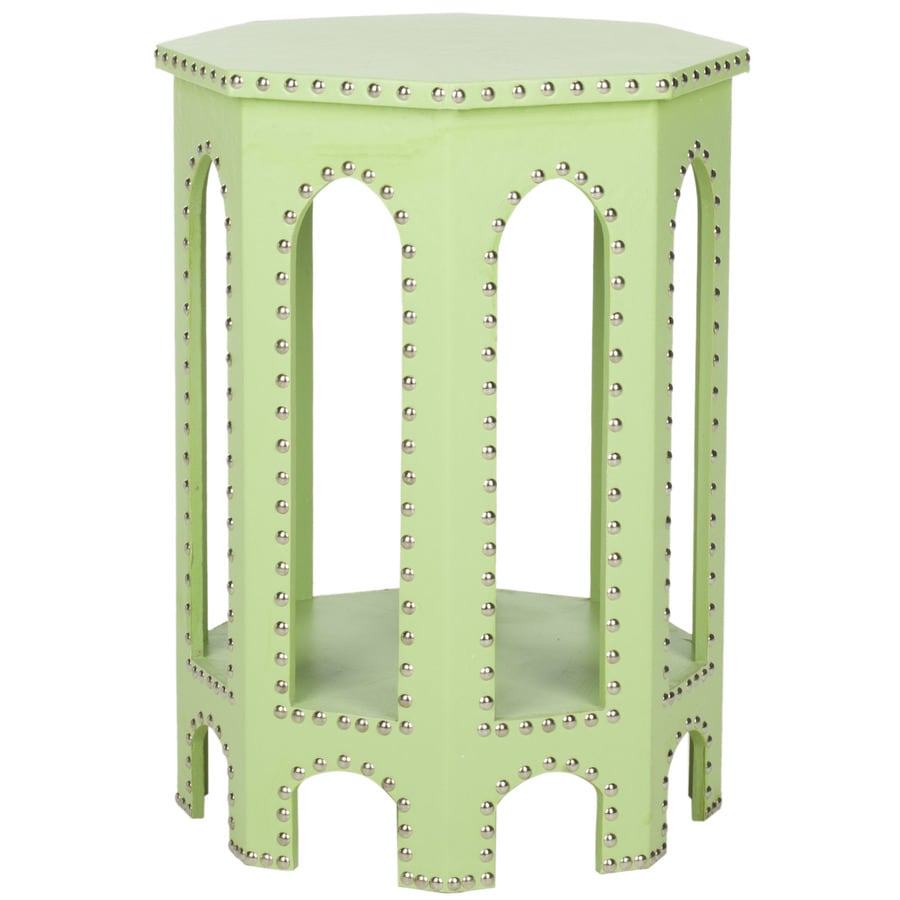 Safavieh Nara Light Green Wood Veneer Round Modern End Table in the End ...