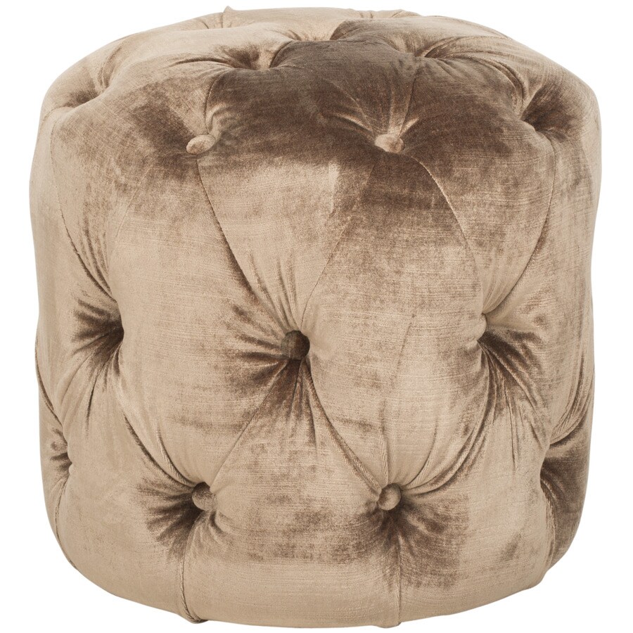 Safavieh Ponzi Modern Champagne Round Ottoman at Lowes.com