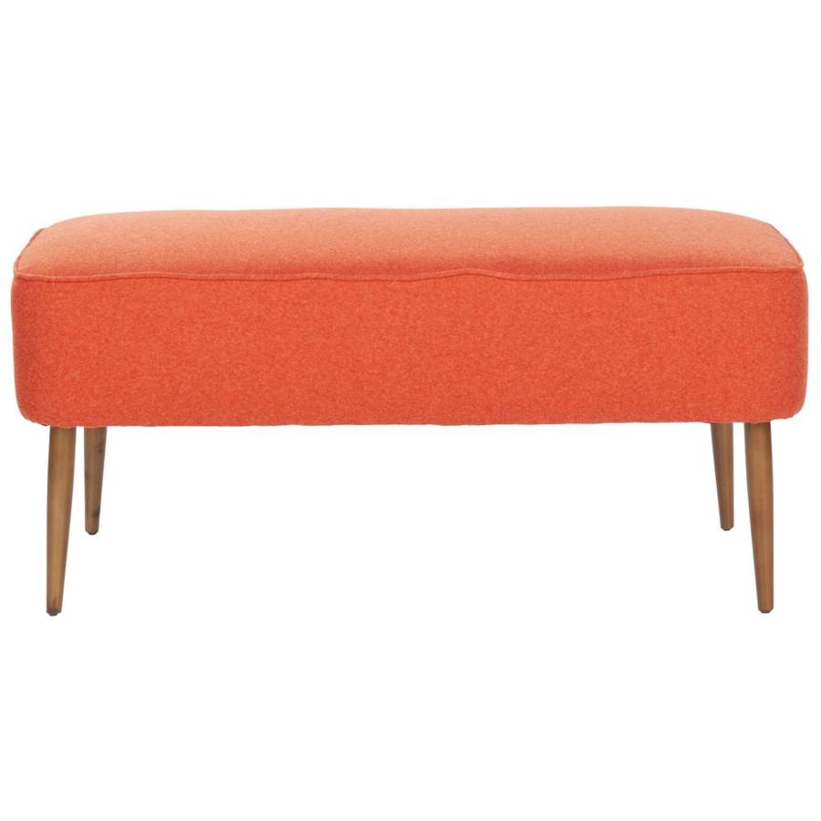 Safavieh Levi Midcentury Burnt Orange Accent Bench in the Indoor ...