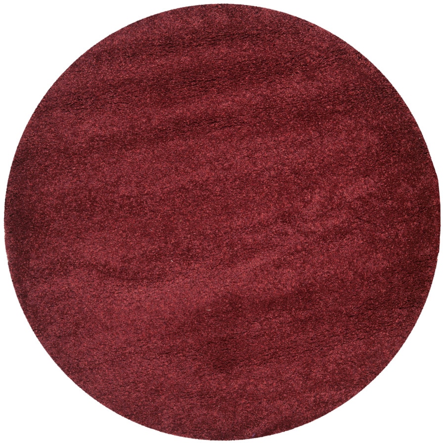 Shop Safavieh California Shag Maroon Round Indoor Area Rug (Common: 4 x ...