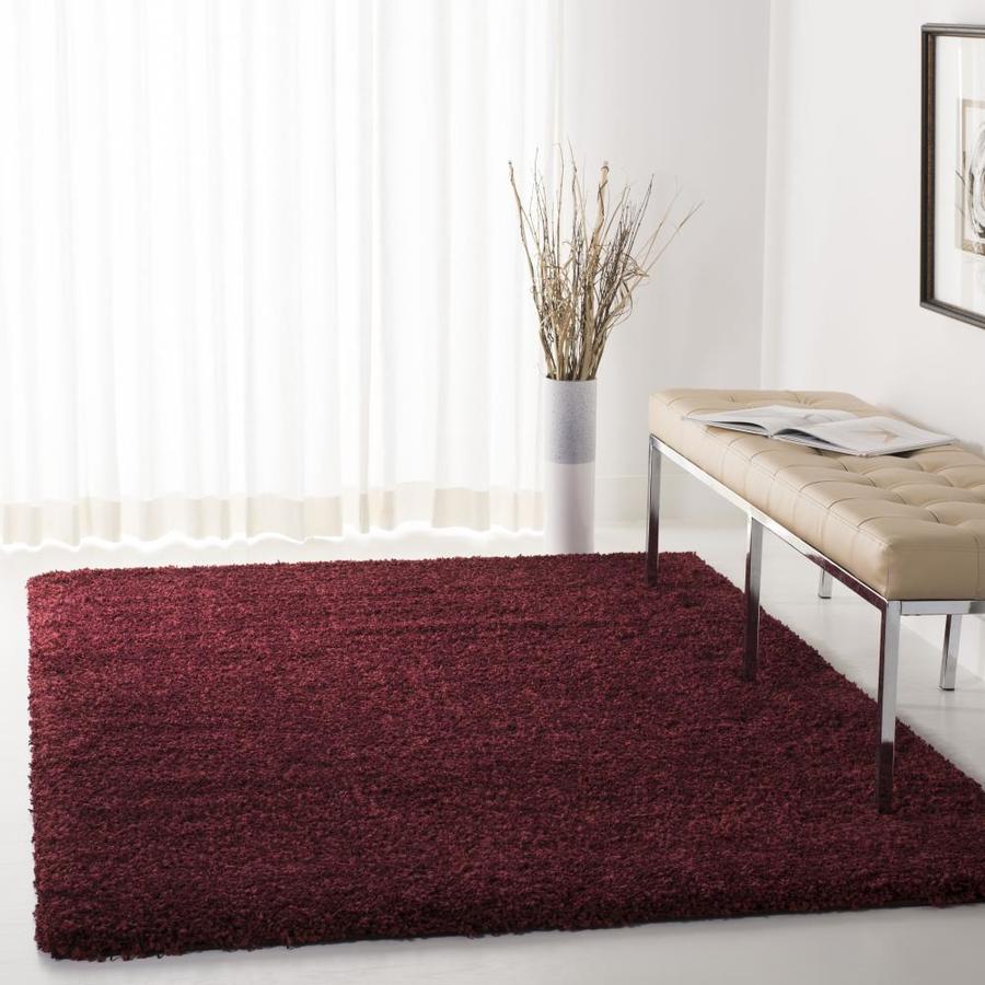 Safavieh California Shag 8 x 10 Maroon Indoor Solid Area Rug in the ...