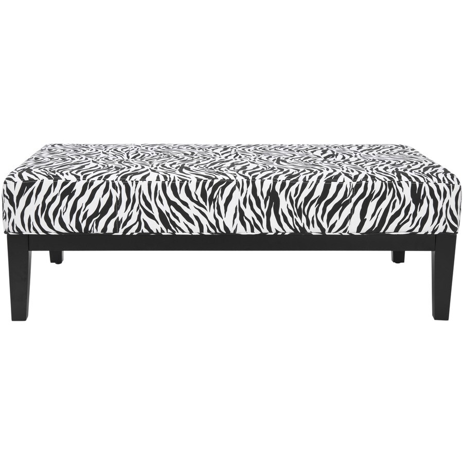 Safavieh Mercer Zebra Print Accent Bench 29-in x 48-in x 15-in in the ...
