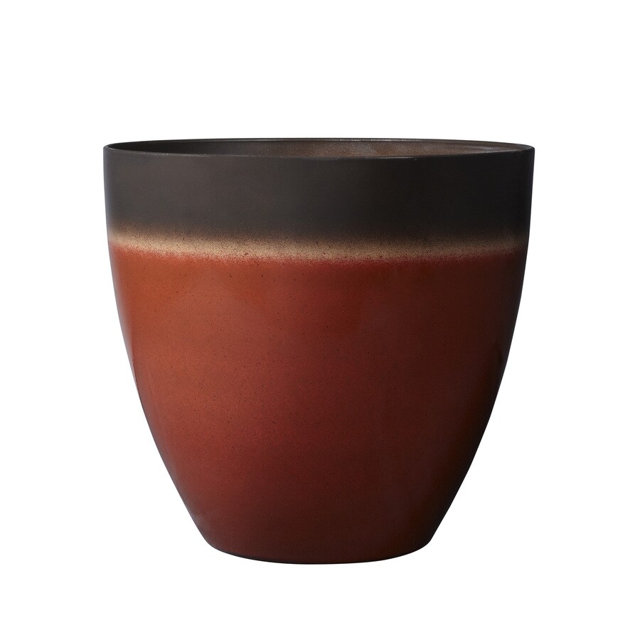 allen + roth 15-in x 12.44-in Red Brown Plastic Planter in the Pots ...