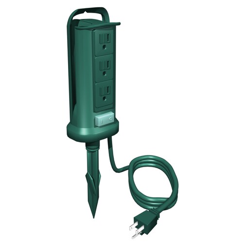 Holiday Living 3-Outlet 16-Gauge Outdoor Power Stake with 6-ft Cord and ...