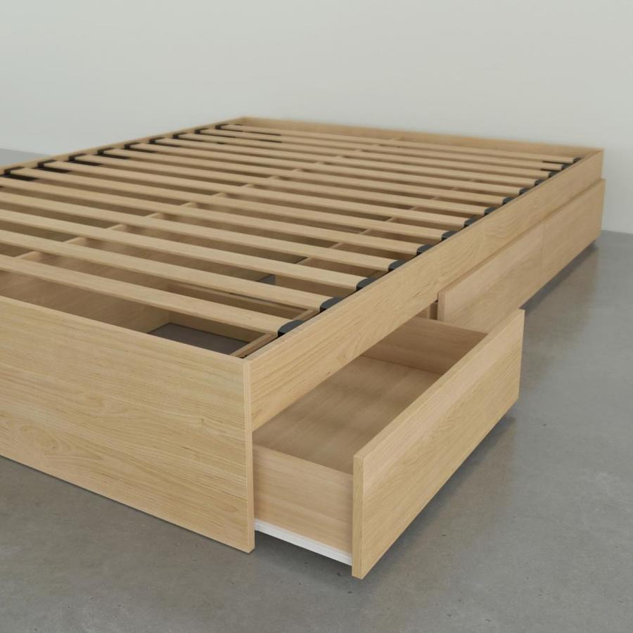Nexera Natural Maple Laminate Queen Bed Frame with Storag in the Beds ...