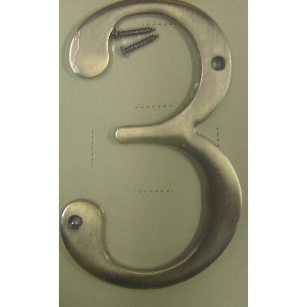 Gatehouse 5" Solid Zinc Antique Brass Number "3" at Lowes.com